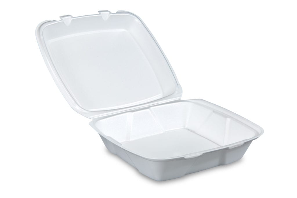 P1480 - Styrofoam Hinged Container 200/CS - Dependable Plastic